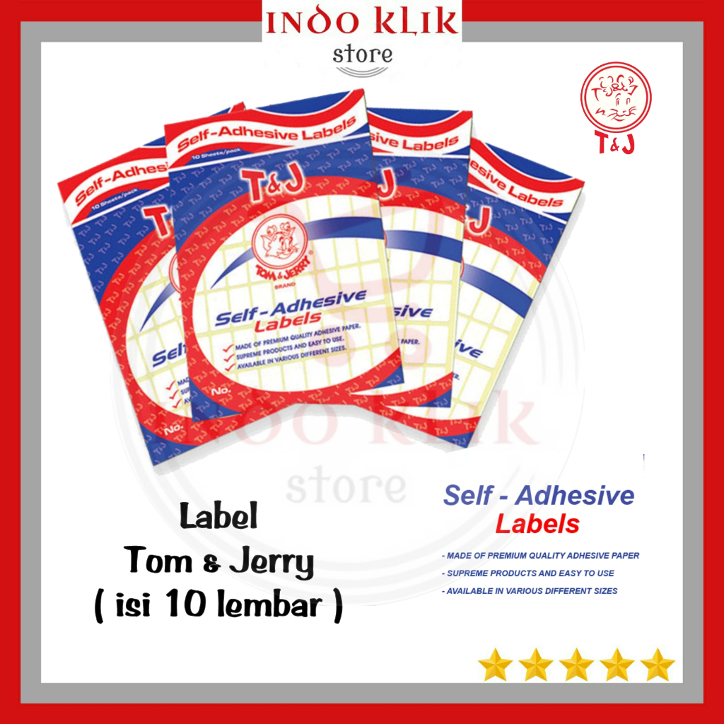 Jual Label Sticker Tom & Jerry / Stiker Nama Tj No.99 100 103 104 105 107 108 109 112 120 121 ...