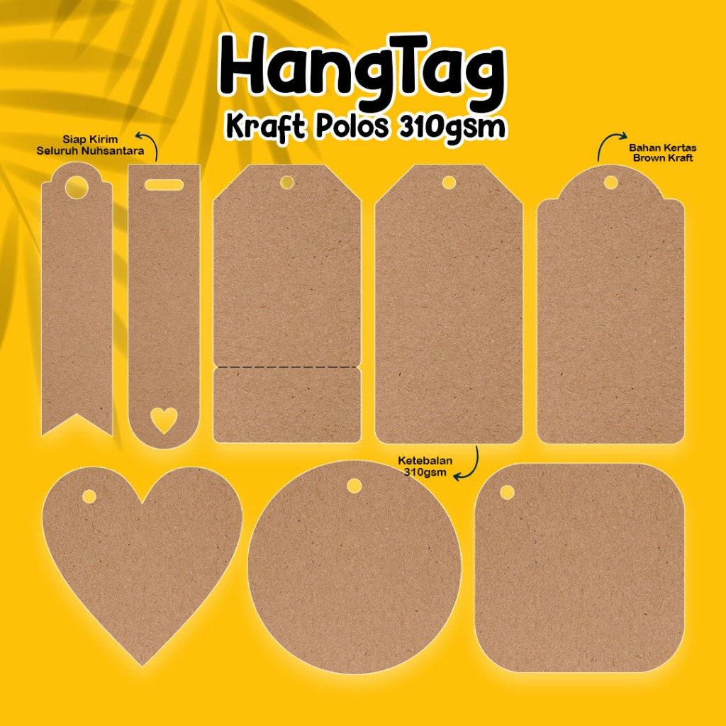 Jual [ECER] HANGTAG KRAFT POLOS TEBAL / HANG TAG CRAFT MURAH / LABEL ...