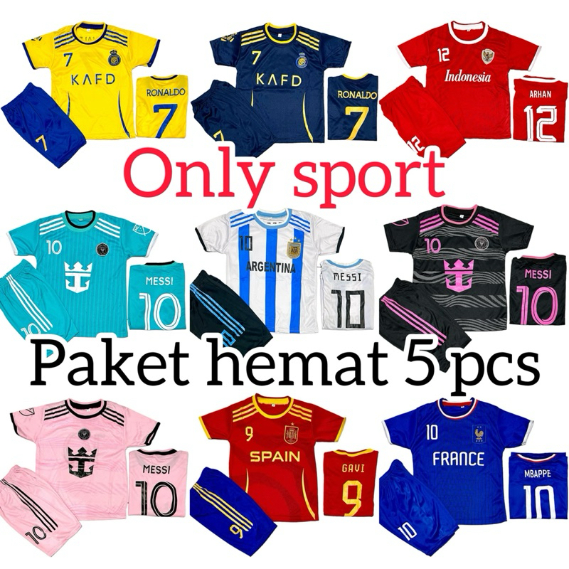 Jual PAKET HEMAT 5 PCS / SETELAN BAJU BOLA ANAK TERBARU/KAOS ALAHRAGA ... Jual PAKET HEMAT 5 PCS / SETELAN BAJU BOLA ANAK TERBARU/KAOS ALAHRAGA ...