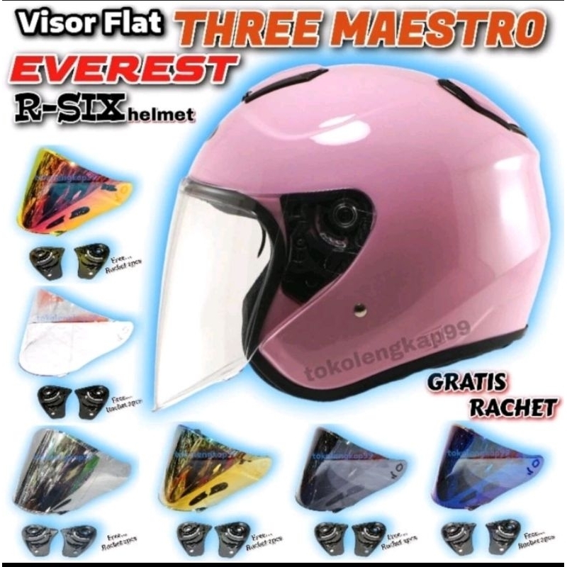 Jual Kaca Helm R-six Optimus X || Kaca Visor Helm Flat iridium R-six ...