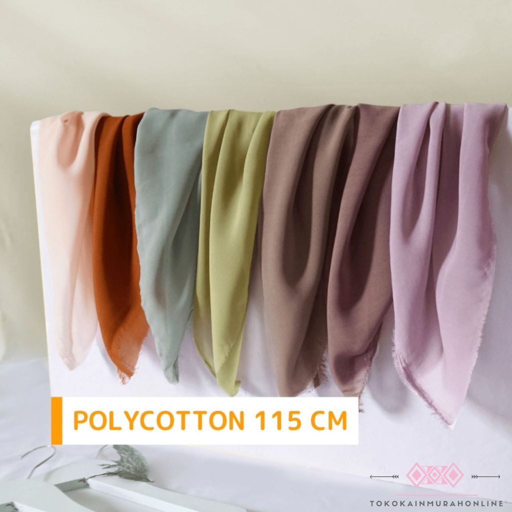 Jual Kain Hijab Polycotton Bella-Square Double Hycount Pashmina Original 100% Double Siffon ...