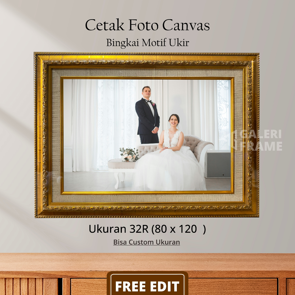 Jual Cetak foto Kanvas/Canvas 32R ( 80 x 120 ) Bingkai Motif Ukir ...