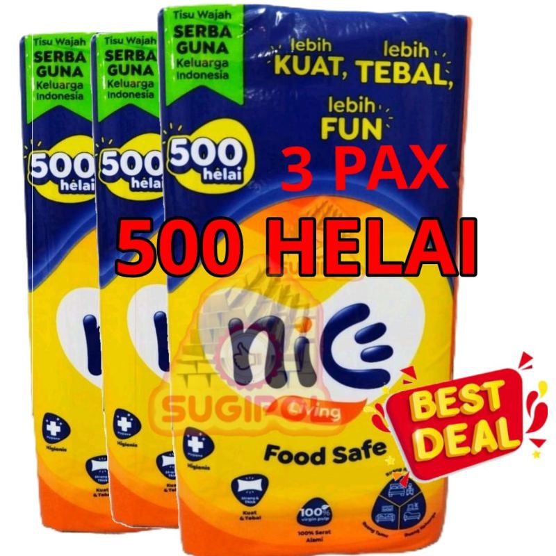 Jual (3pax) New! Nice Facial Tissue 500 helai 2ply lebih kuat lebih ...