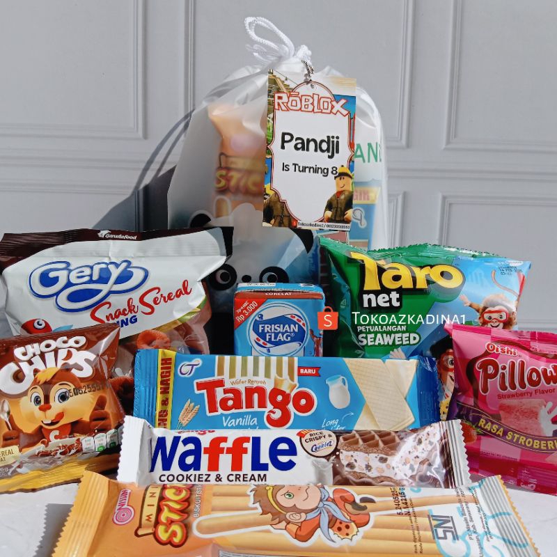 Jual Snack Ulang Tahun Anak Termurah Komplit Free Design Nama | Shopee ...