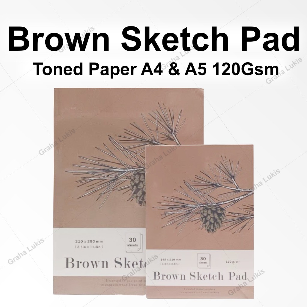 Jual Brown Sketchbook / Sketch Pad - Toned Paper A4 / A5 120 GSM ...