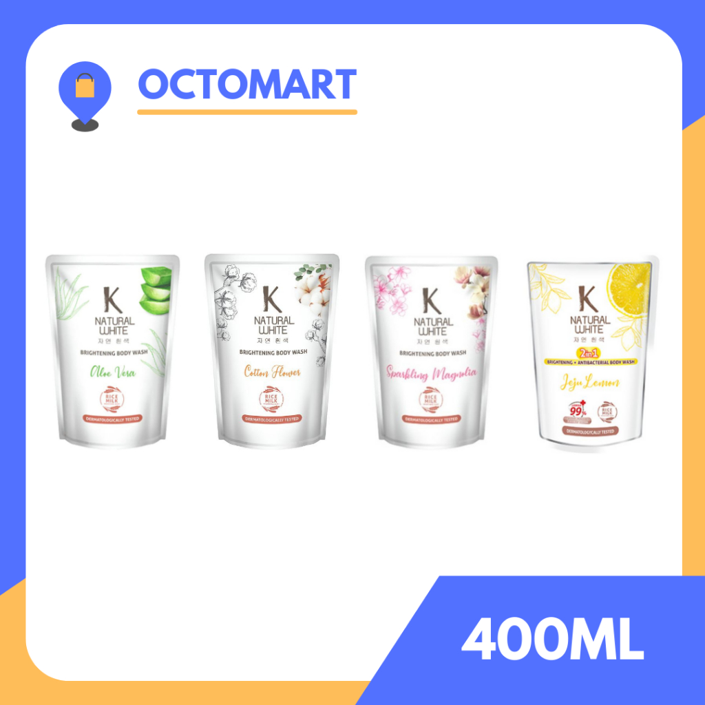 Jual K NATURAL WHITE Sabun Mandi Cair Pouch 400ML Knatural Bodywash Body Wash Pembersih Badan ...