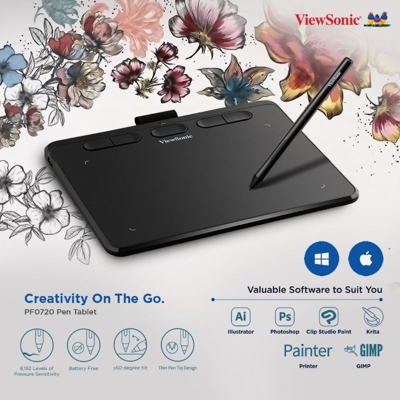 Jual Drawing Pen / Drawingpad Tablet Small Viewsonic PF0720 / PF 720 ...