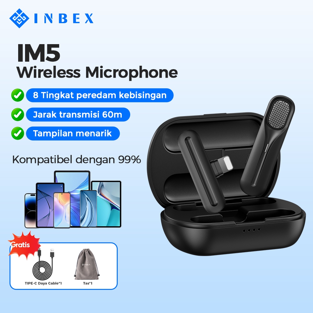 Jual INBEX IM5 Wireless Microphone Livestream Radio Mic Lavalier ...