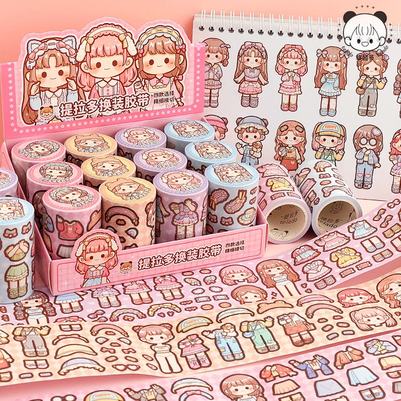 Jual WASHITAPE DODO PRINCESS DRESS UP STIKER ROLL STICKER 2M IMPORT ...