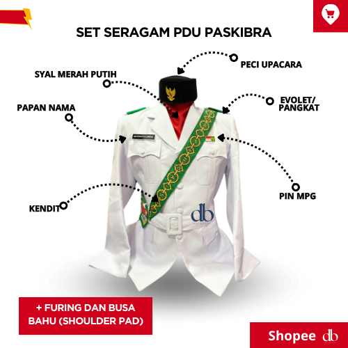 Jual SERAGAM JAS PDU 1 PASKIBRA PASKIBRAKA LENGKAP ATRIBUT | Shopee ...