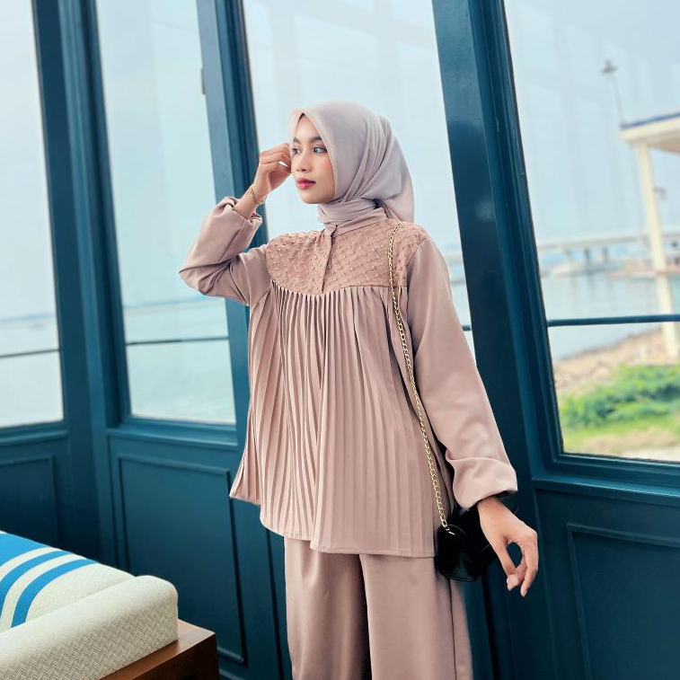 Jual Alea One Set Setelan Kombinasi Brukat Model Kekinian | Shopee ...