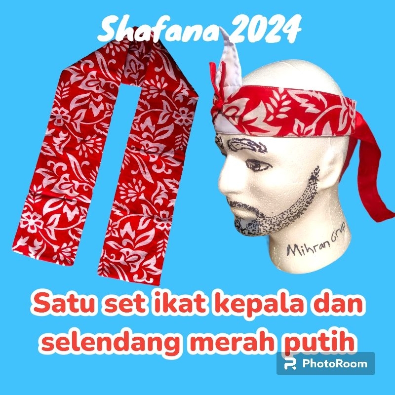 Jual satu set slendang dan ikat kepala batik merah putih spesial hari kemerdekaan Republik ...