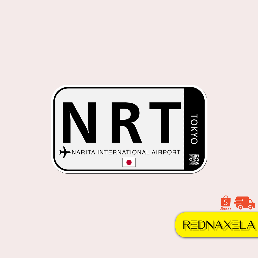 Jual Stiker Vinyl Narita International Airport Code NRT Sign Sticker ...
