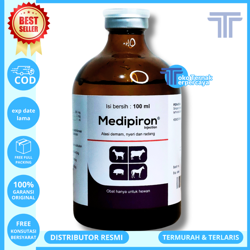 Jual MEDIPIRON 100ml - Obat Demam Nyeri dan Radang Pada Hewan Ternak ...