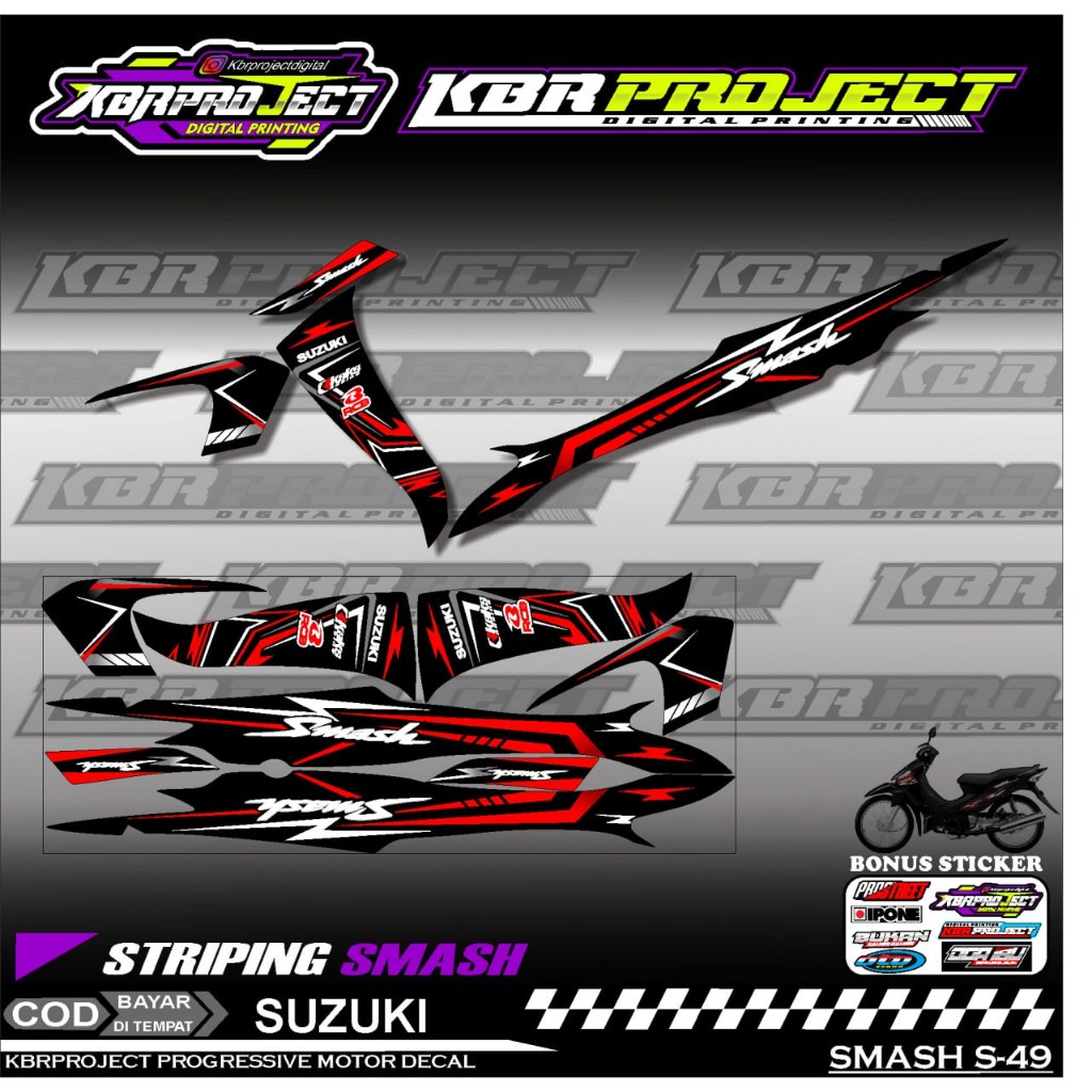 Jual SMASH STIKER STRIPING PREMIUM MOTOR KEREN STIKER LIS VARIASI SMASH ...