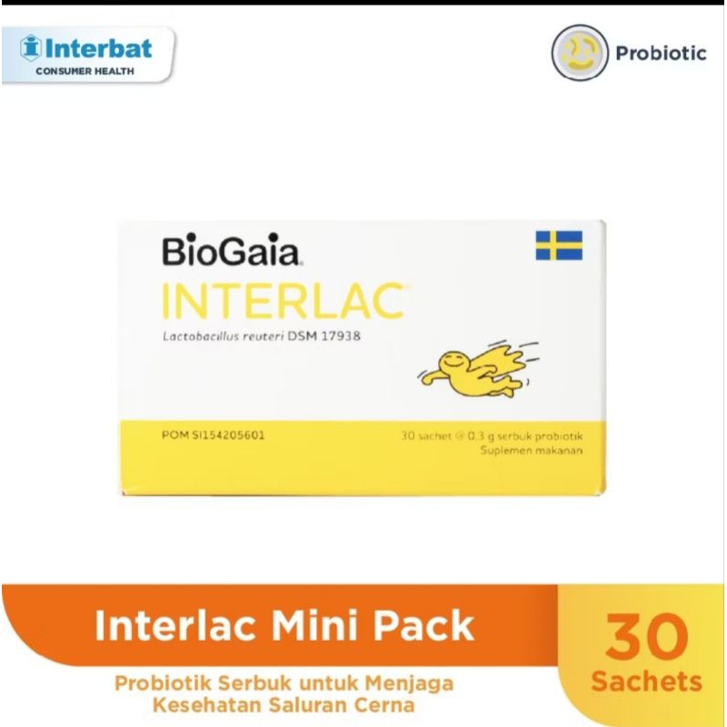 Jual Interlac mini pack 30 sacchet Interlac Serbuk Probiotik Saluran ...
