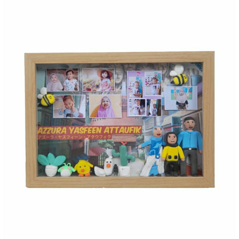 Jual Kado cewek/cowok CLAY OF FRAME untuk max 3 FIGURE PRODUK CUSTOME 3 ...