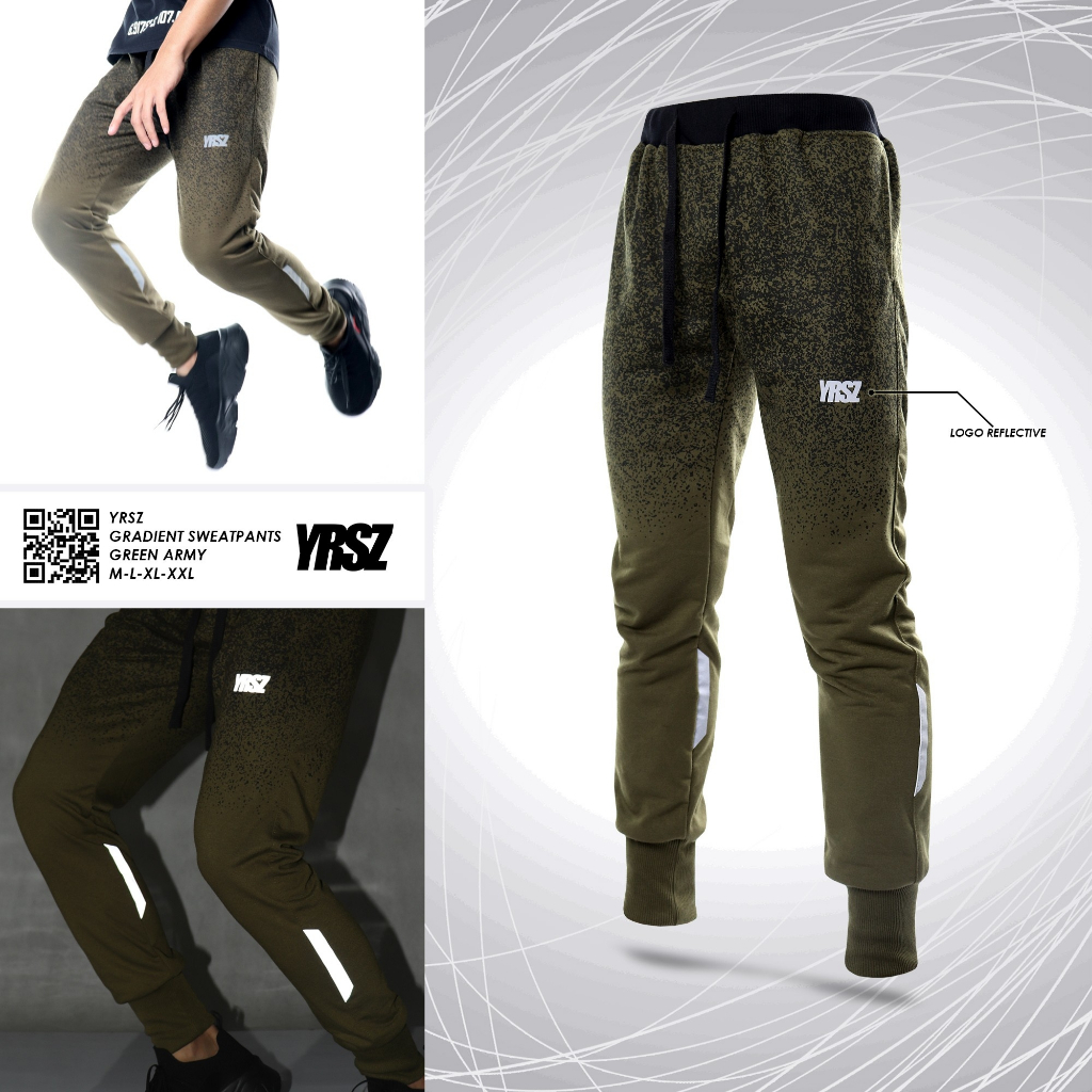 Jual YRSZ celana Joger pria sweatpants gradasi green army jogger pants ...