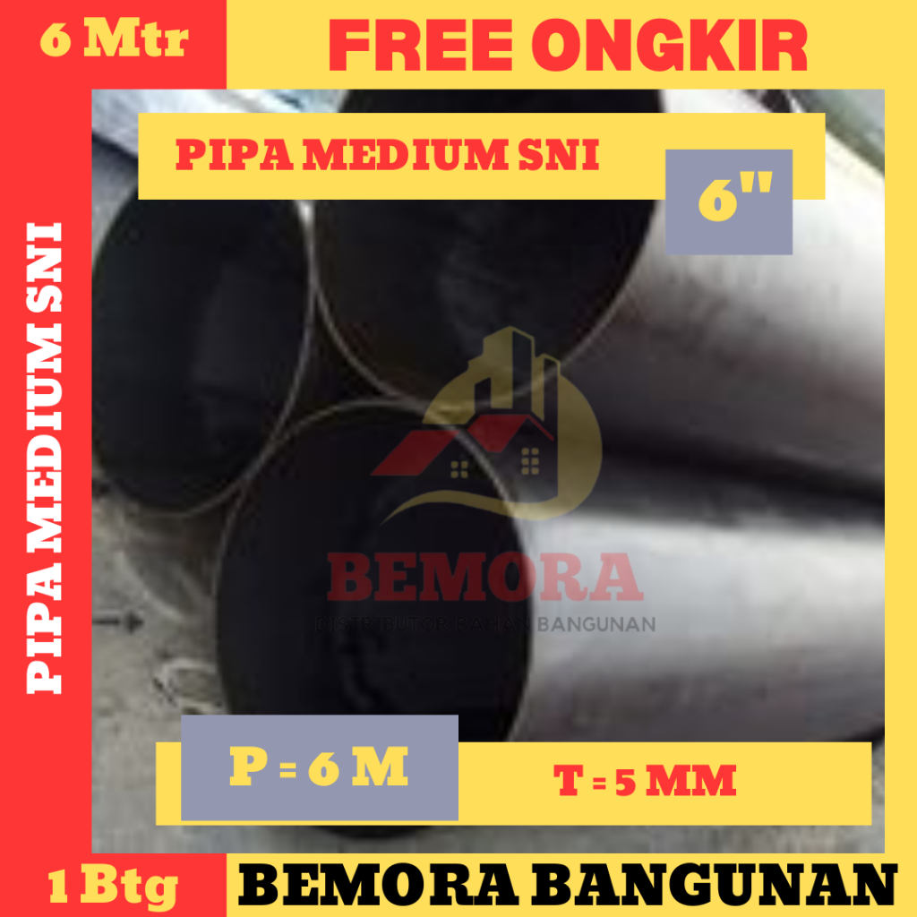 Jual Pipa hitam medium SNI 6 inch tebal 5 mm | Shopee Indonesia