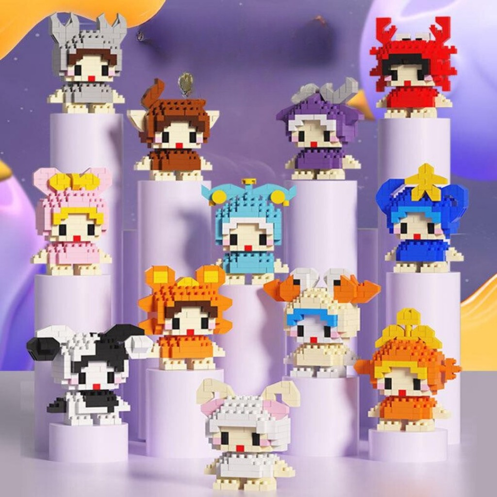 Jual [MS] Mainan Mini Brick Karakter Zodiak / Balok Susun Mini ...