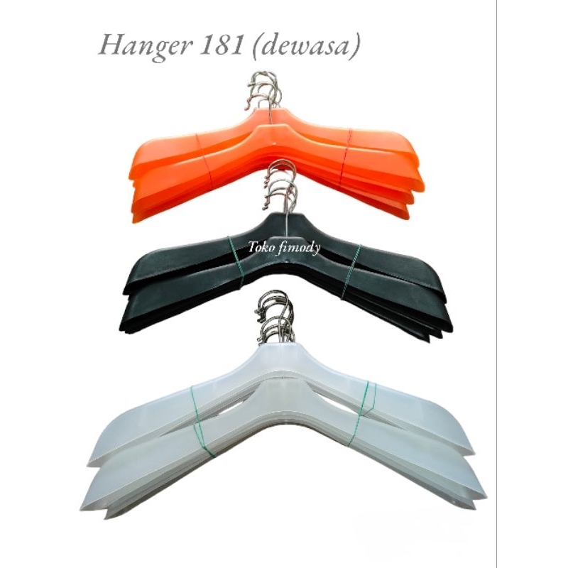 Jual Hanger Baju / Hanger Gantungan Jas / Hanger 181 Hitam, Oren dan ...