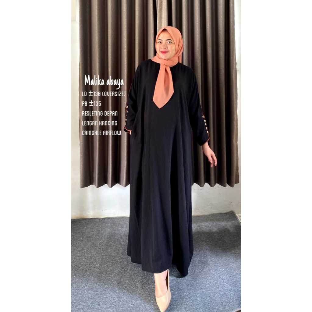 Jual Malika abaya - Abaya hitam polos cringkle airflow premium oversize ...
