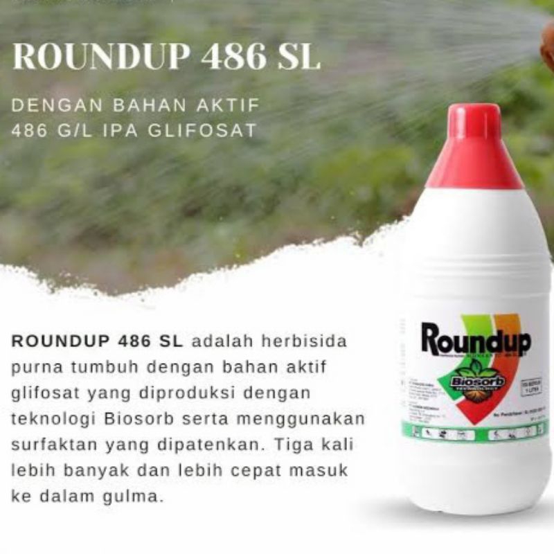 Jual Roundup 486 SL 1Liter/roundup biosorb 486 SL/racun pembasmi rumput ...