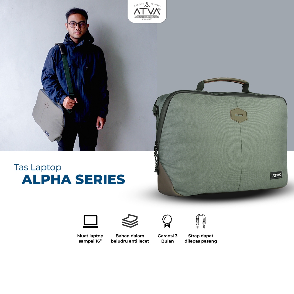 Jual Tas Kerja Pria , Briefcase For Laptop and Others Gadget Alpha Series Olive | Shopee Indonesia