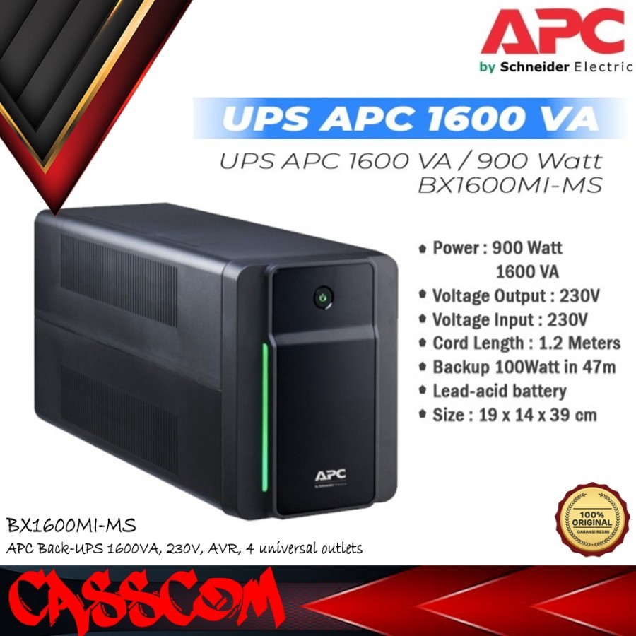 Jual UPS APC Back UPS BX 1600VA 900W BX1600MI-MS | Shopee Indonesia