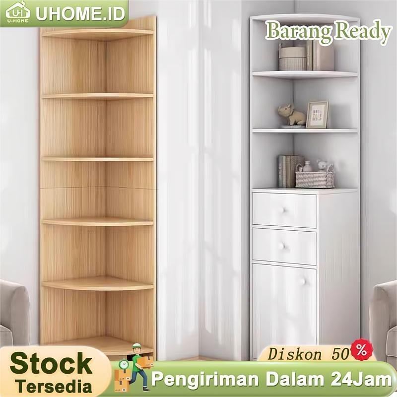 Jual Rak Buku Dengan Laci Rak Sudut Oval Ruang Tamu Rak Sudut Kayu Rak ...