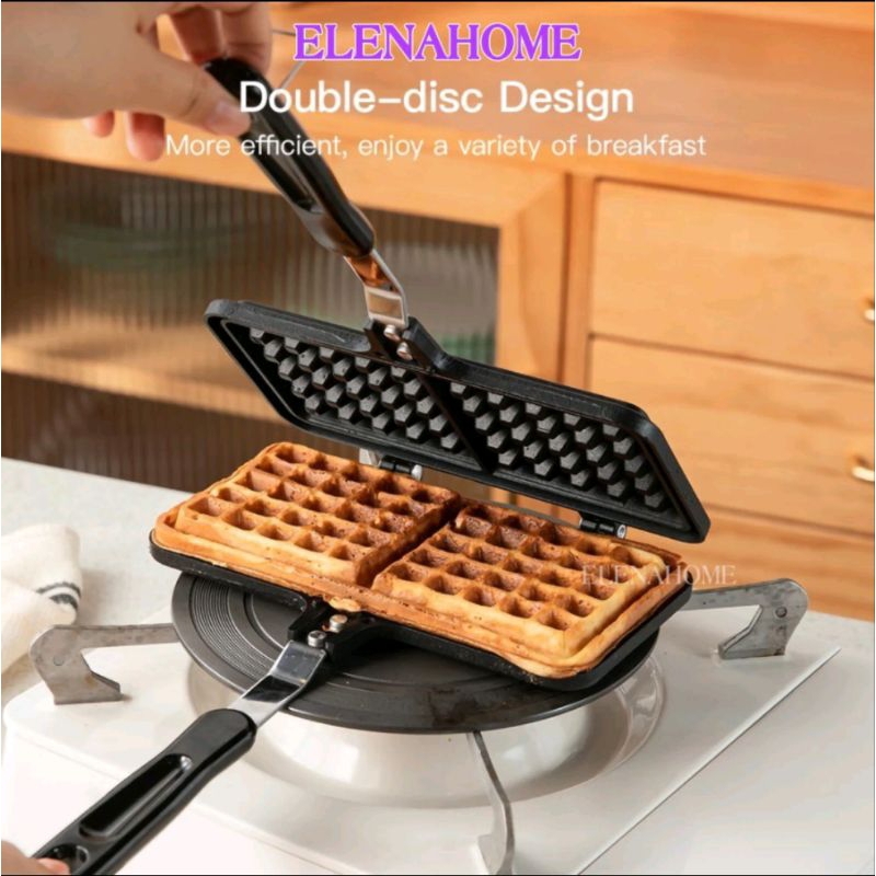 Jual Cetakan kue Waffle Croffle Maker Double & single- Wafel Roti Donat ...