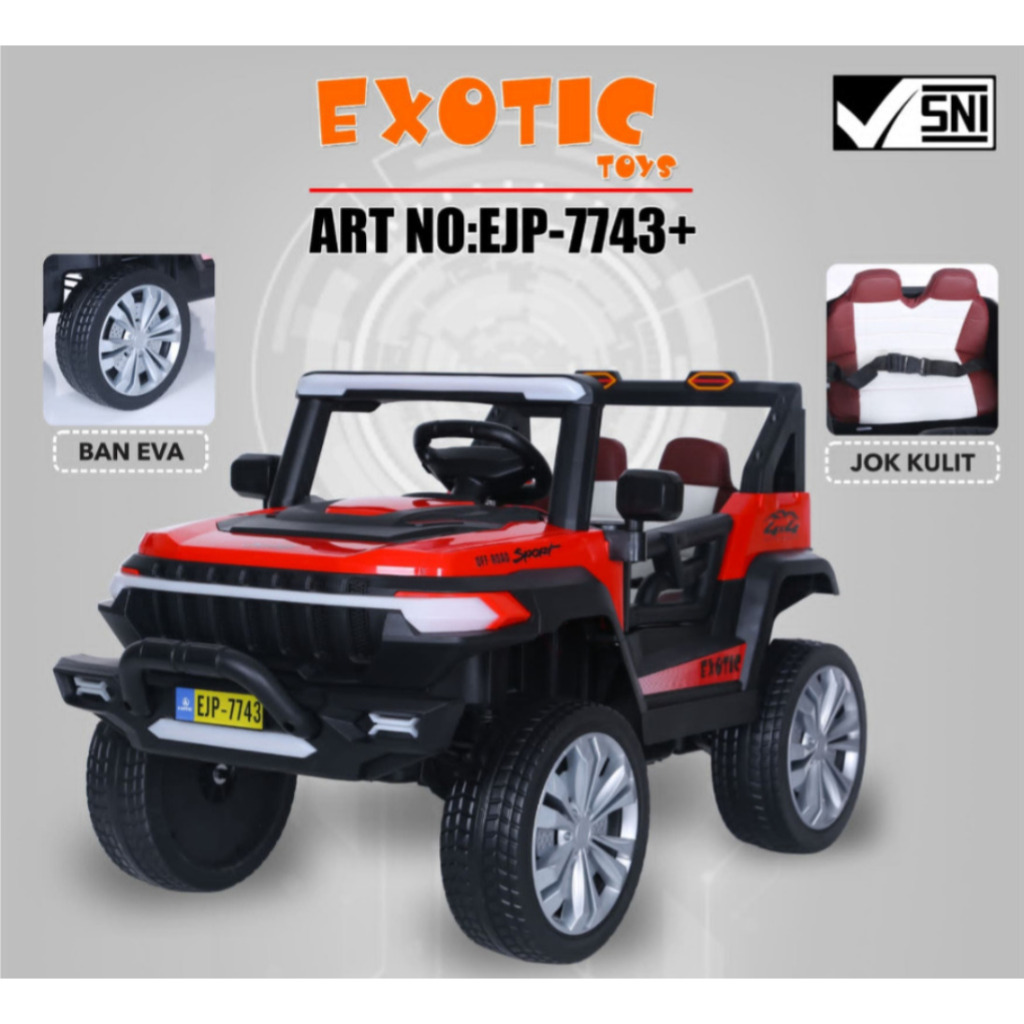 Jual Mainan Mobil Aki Anak EXOTIC EJP7743+ JOK KULIT BAN KARET EJP 7743 ...