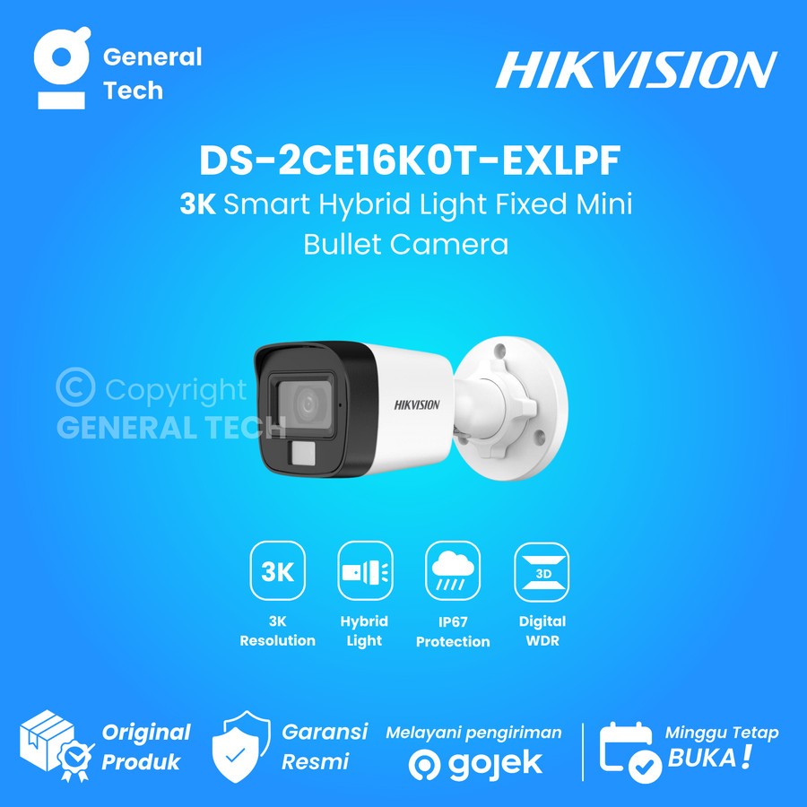 Jual Hikvision DS-2CE16K0T-EXLPF Kamera CCTV Outdoor 5MP Dual Light | Shopee Indonesia