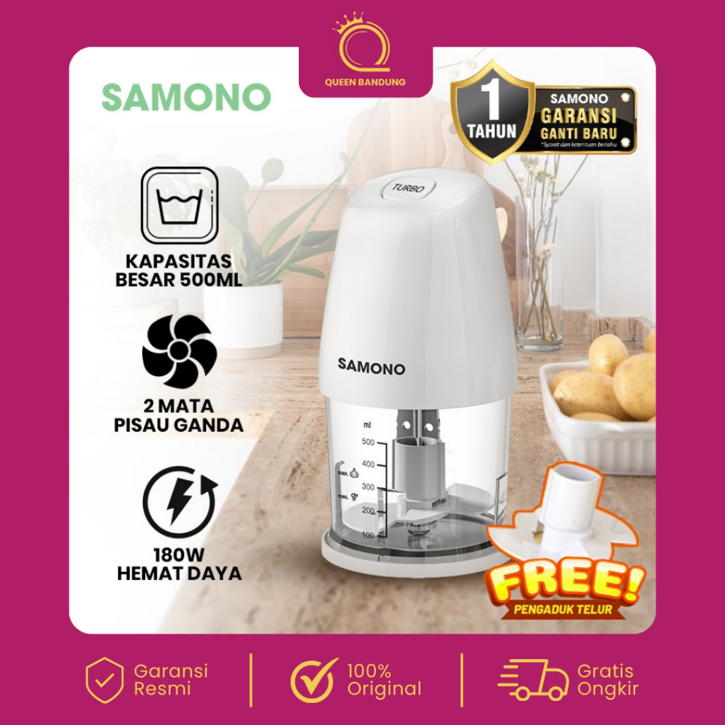 Jual SAMONO Food Chopper SW-C180 Food Processor Penggiling Daging 2 ...