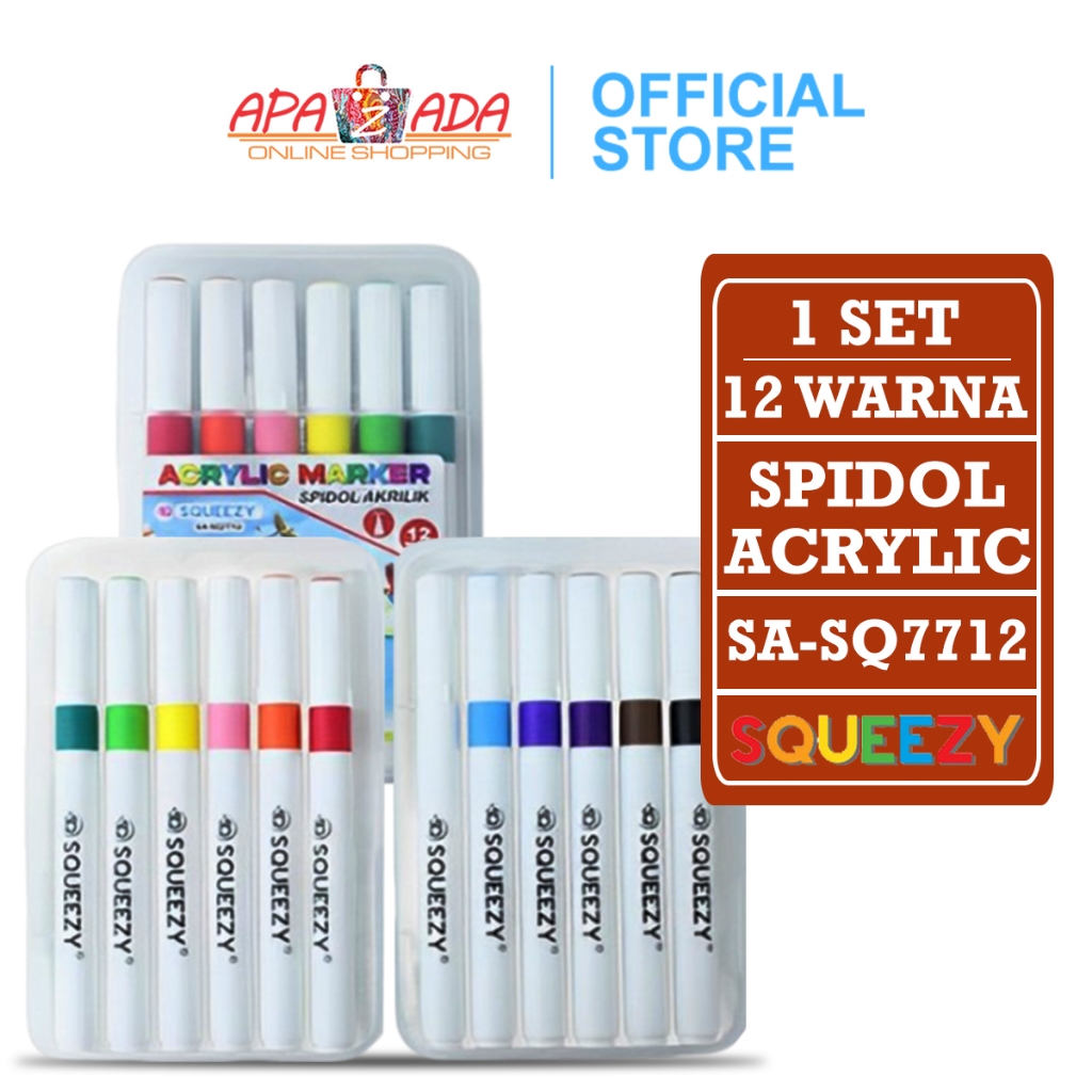 Jual Apazada - Spidol Akrilik [1 Set - 12 Warna] / Pena Cat / Acrylic ...