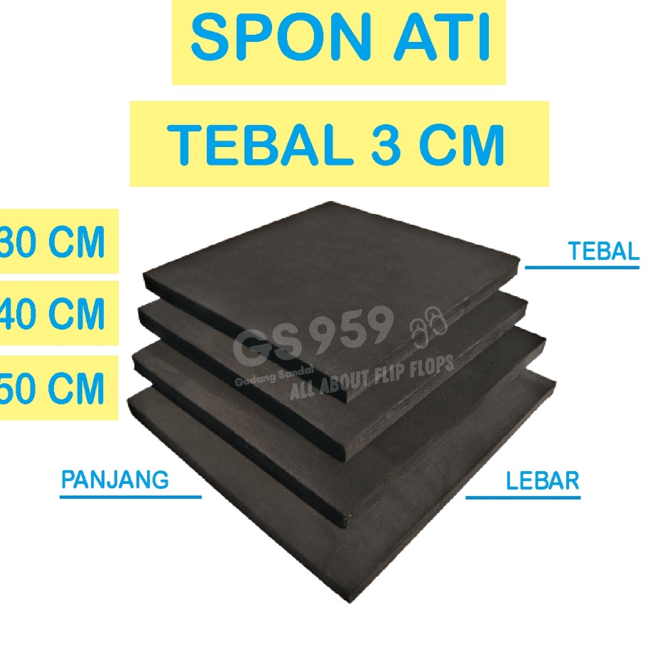 Jual Stock Ada SPON ATI BUSA ATI SPON EVA TEBAL 3 CM WARNA HITAM BENTUK ...
