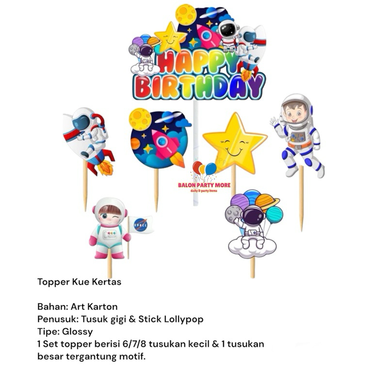 Jual (SET ASTRONUT) TOPPER BAHAN ART PAPER KERTAS HIASAN BUKET/ CAKE ...