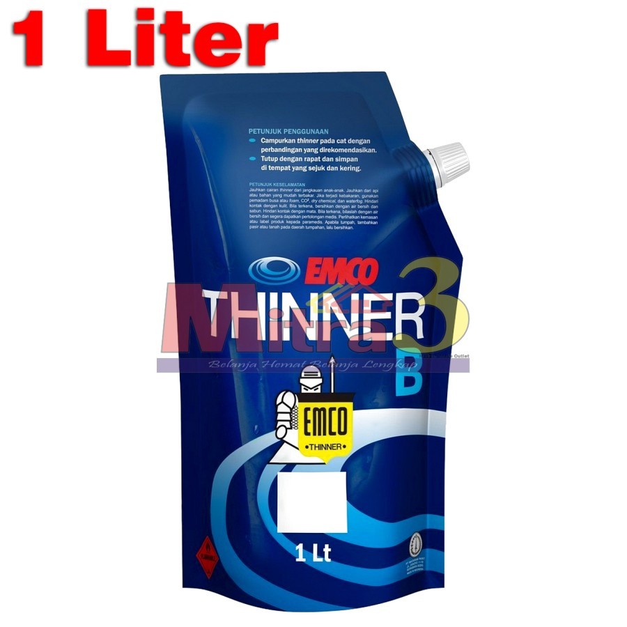 Jual Thinner B EMCO 1L / Tiner Tener Minyak Pengencer Cat Synthetic 1 ...