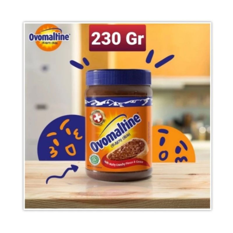 Jual Ovomaltine Crunchy Cream 230 gr Selai Coklat | Shopee Indonesia