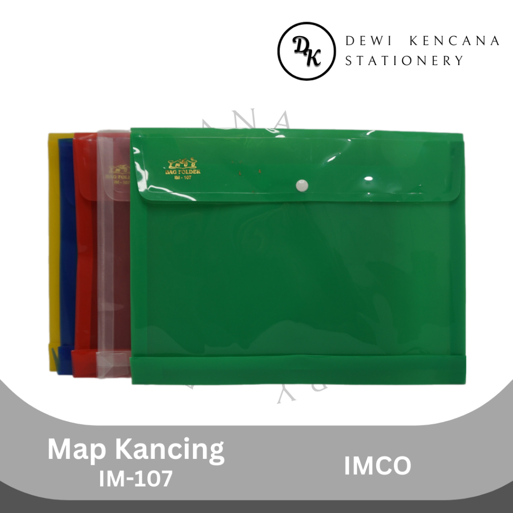 Jual Map Plastik Kancing Tebal F4 (Folio) Imco Bag Folder IM-107 | Shopee Indonesia