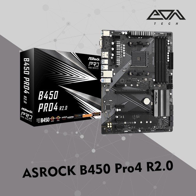 Jual ASROCK B450 Pro4 R2.0 MOTHERBOARD ATX AMD Socket AM4 DDR4 | Shopee ...