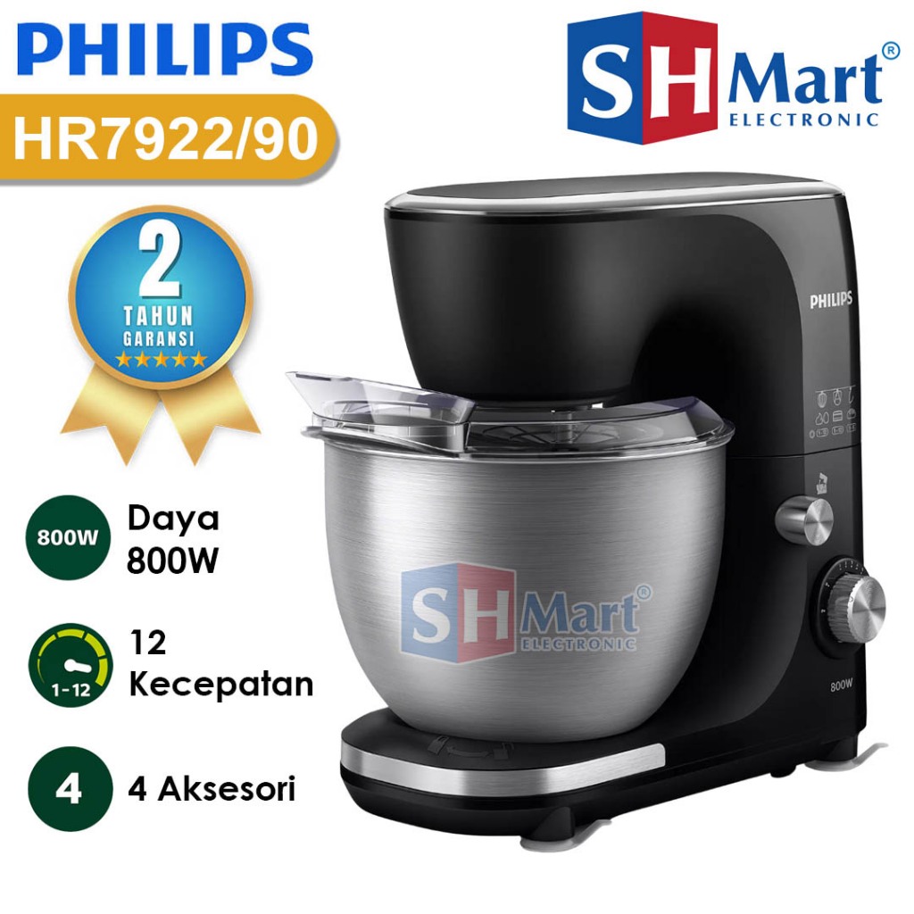 Jual STAND MIXER PHILIPS KAPASITAS 5 LITER HR7922/90 800 WATT KITCHEN ...