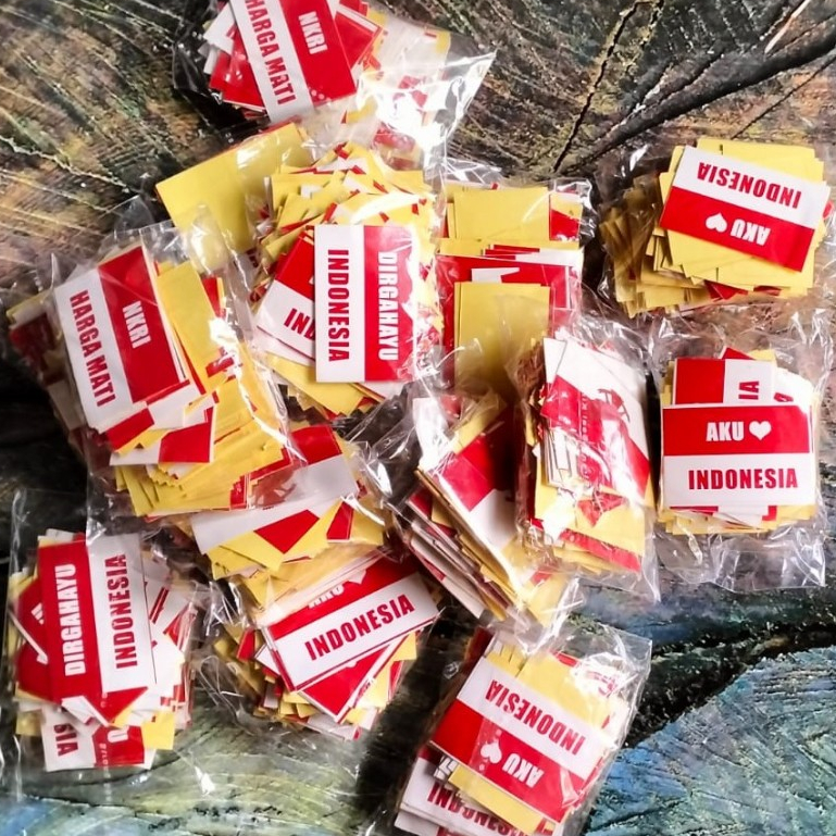 Jual Stiker Pipi Merah Putih 100 Pcs / Sticker Bendera Pipi / Stiker ...