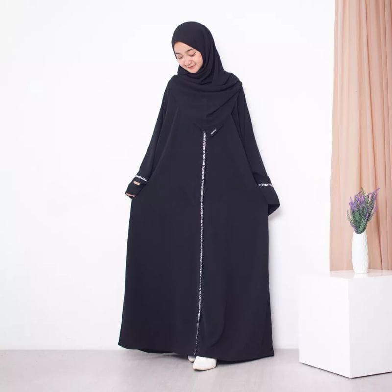 Jual GAMIS ABAYA HITAM MUSLIMAH GAMIS RENDA FASHION MUSLIM PAKAIAN ...