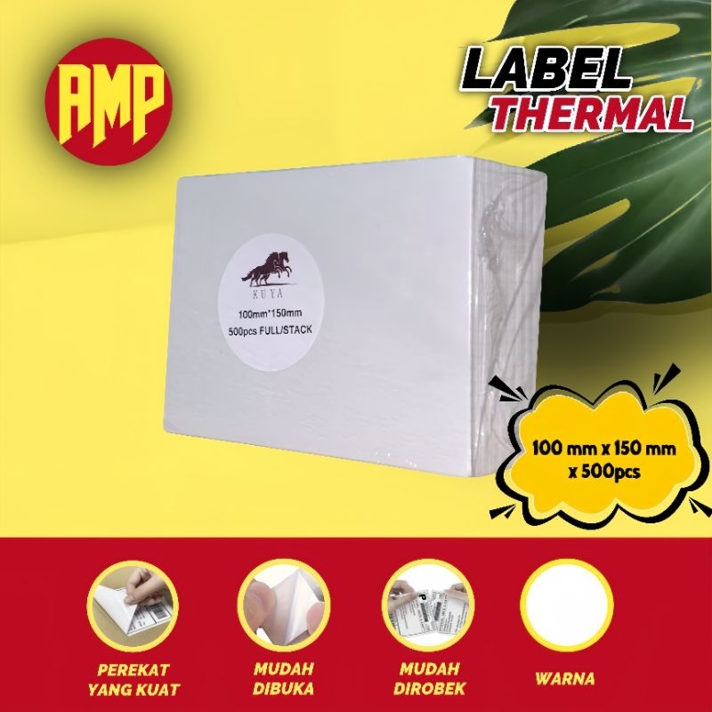Jual Label thermal kuya 100mm x 150mm x 500pcs alas kertas | Shopee ...