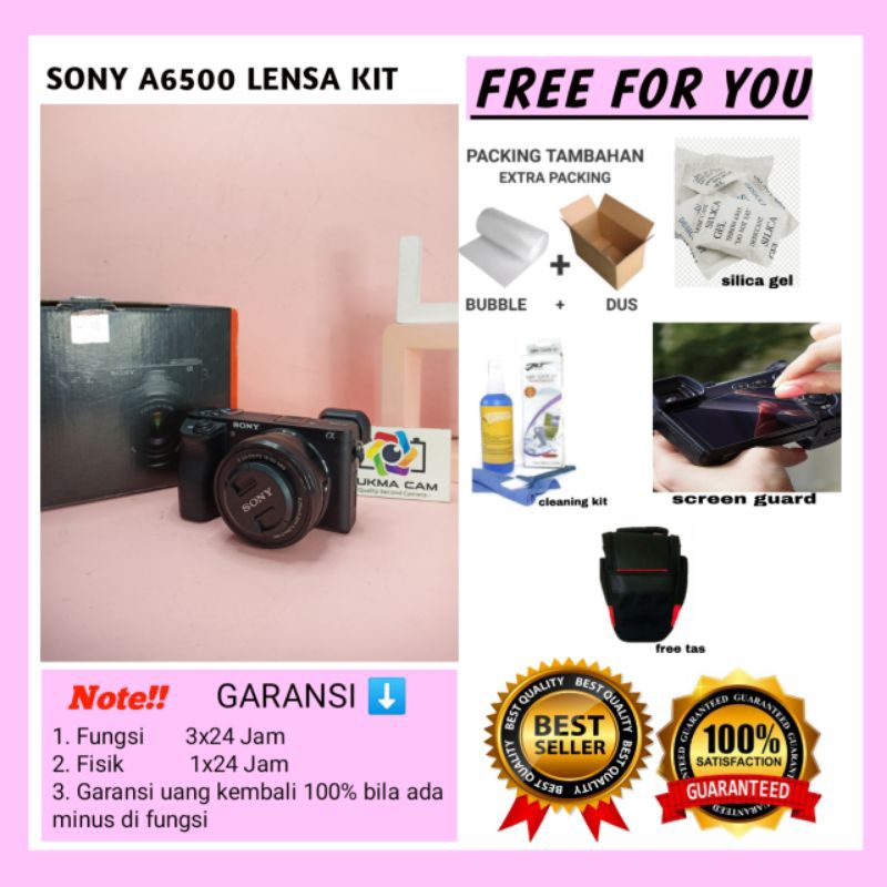Jual SONY A6500 LENSA KIT 16 50MM 4K not a7ii not a7iii | Shopee Indonesia