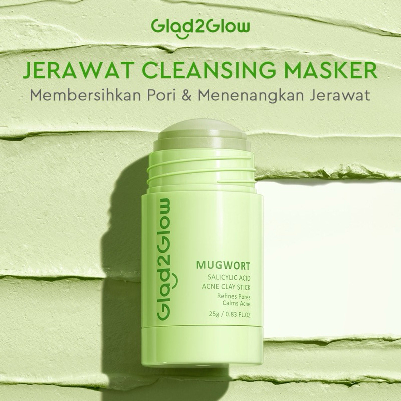 Jual GLAD2GLOW MUGWORT SALICLYC ACID ACNE CLAY STICK | Shopee Indonesia