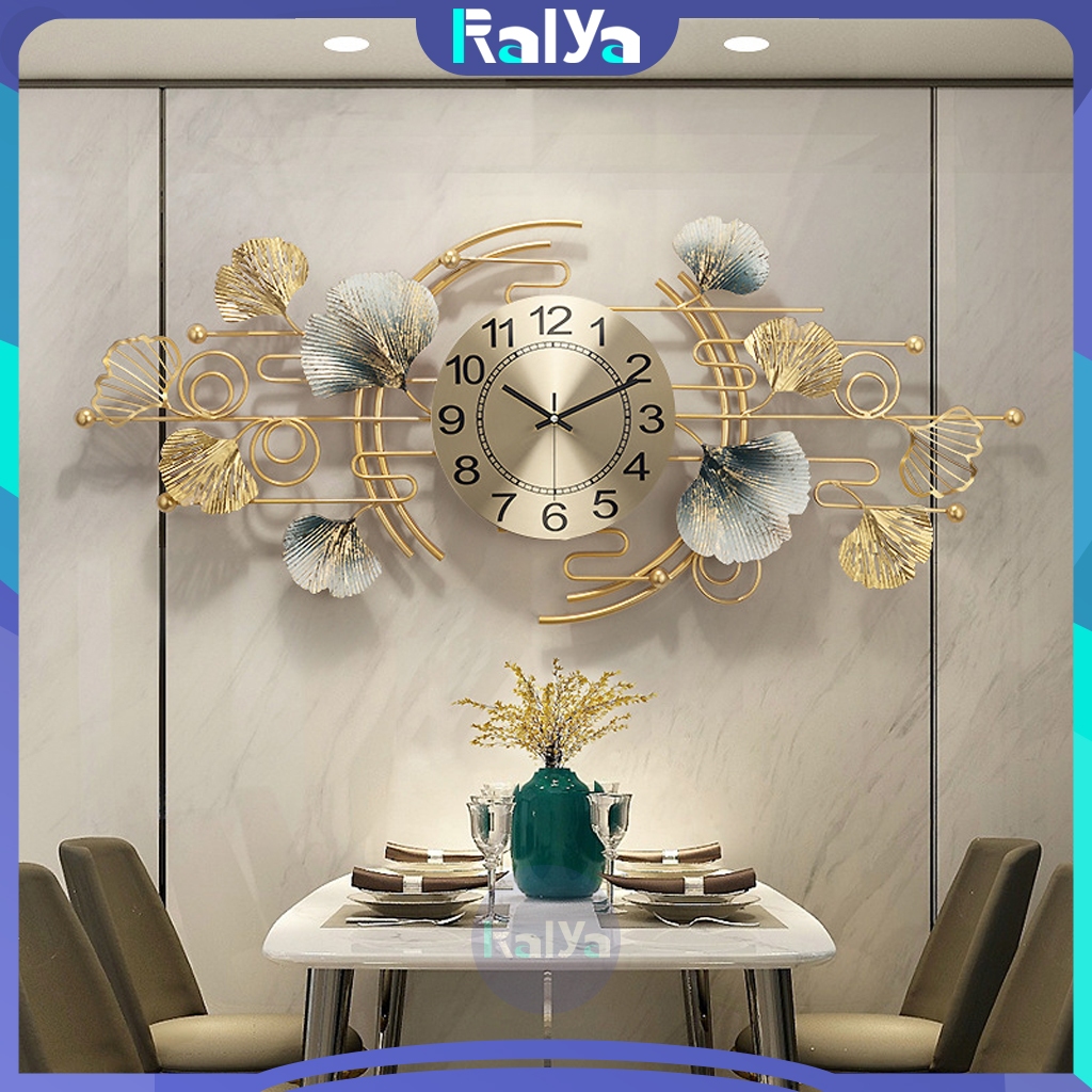 Jual Jam Dinding Ginkgo biloba Wall Decor Motif bunga Mewah Ruang Tamu ...