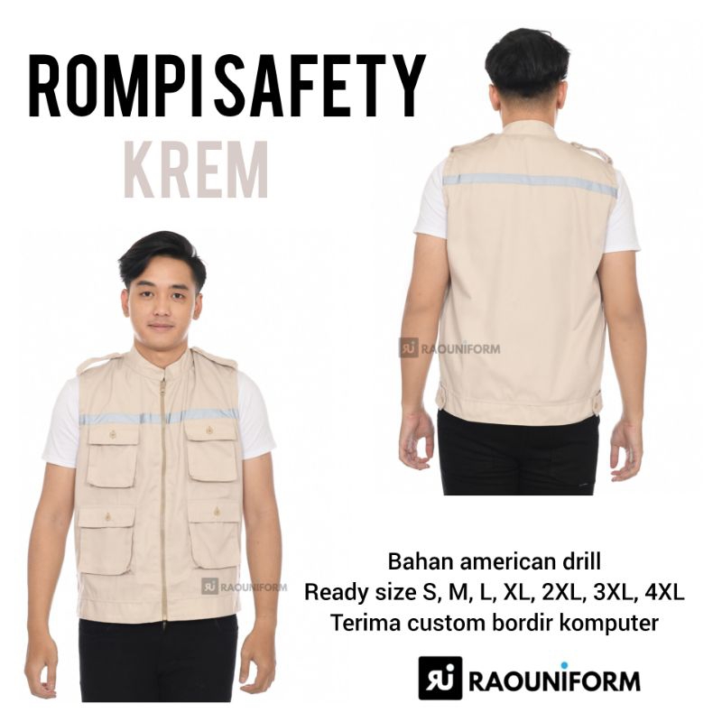 Jual Rompi kerja proyek/Rompi safety first/Rompi petugas proyek/Rompi ...