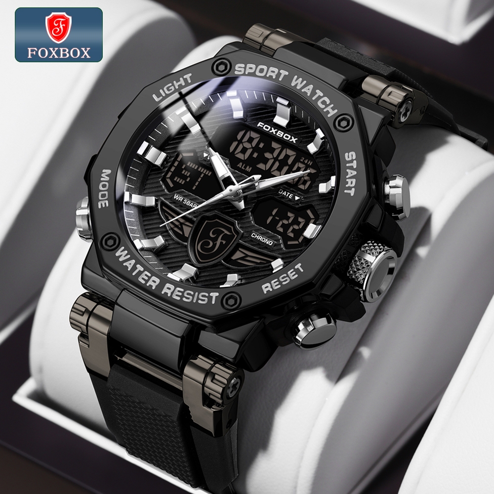 Jual FOXBOX Jam Tangan Watch For Men LED Waterproof Sport Electronic ...